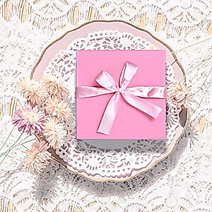 KOWEEEN 12 Pack Gift Boxes with Lid for Christmas, Birthdays, Father's Day, Bridal Showers, Weddings, Baby Showers and Graduations,Size is 4" x 4"x 4" (XS, Pink)