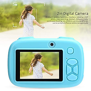 KIKYO Kids Video Camera HD 1080P Digital Camera Children's Toy Camera with Lanyard Builtin 600mAh Rechargeable Battery(Blue)
