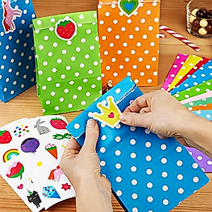 LIVAIA Party Favor Bags: 20 Candy Bags for Birthday Party with Stickers – Small Gift Bags – Goodie Bags for Kids Birthday Party – Gift Bags Small Size