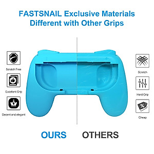 FASTSNAIL Charging Dock and 2 Pack Switch Grips Kit for Nintendo Switch Joy Con & OLED Model, Charger Stand Station with Charging Cable, Wear-Resistant Grip Controller with 6 Thumb Grip