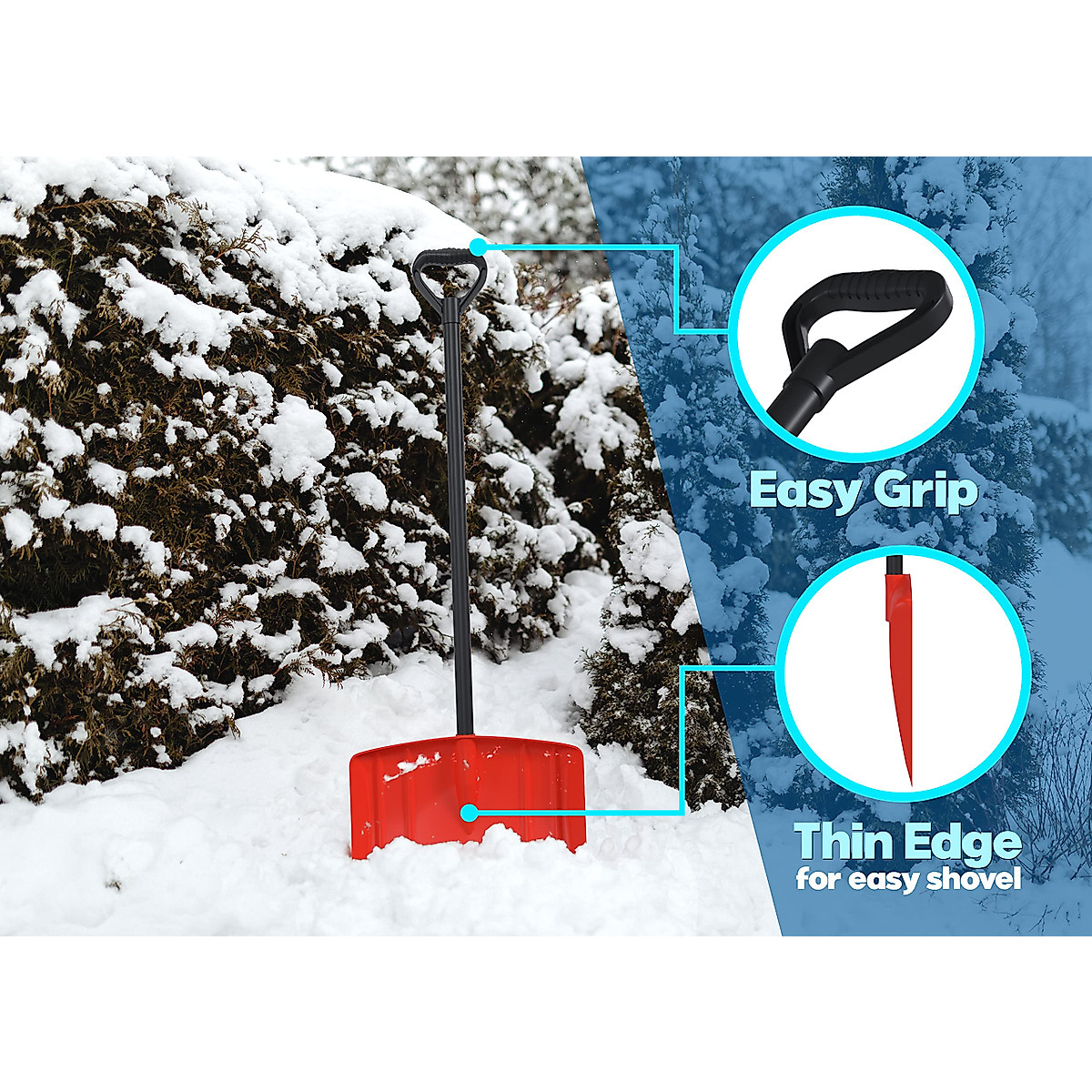 Kids Snow Shovel 36" Tall (2 Pack) - Kids Shovel, Winter Shovel, Snow Shovels for Snow Removal, Winter Toys Gifts for Kids Boys Girls