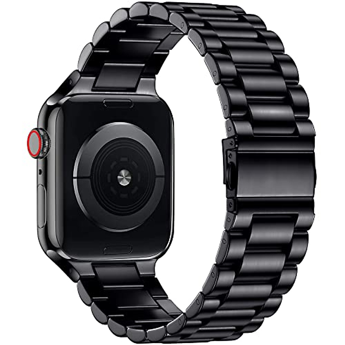 Maledan Compatible with Apple Watch Band 44mm 45mm 42mm 49mm 41mm 40mm 38mm Men Women, Adjustable Stainless Steel Metal Bands Accessories for iWatch Ultra Apple Watch Series 8 7 6 5 4 3 2 1 SE, Black