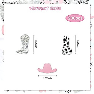 200 Pcs Boot and Cowboy Hat Confetti Nashville Bachelorette Party Confetti Western Cowgirl Bachelorette Confetti Disco Cowgirl Bachelorette Party Confetti