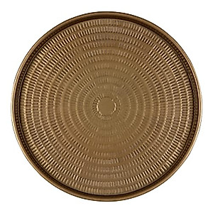 Kate and Laurel Mahdavi Boho-Chic Hammered Metal Tray Coffee Table, Dark Gold