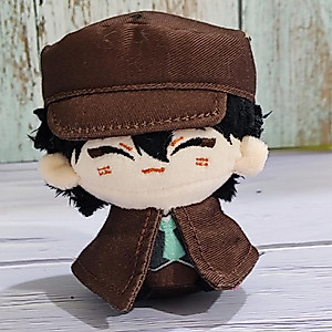 YLEAFUN Anime Plush Dazai Osamu Nakahara Chuuya Soft Figure Ranpo Edogawa Soft Stuffed Figure Cute Plush Pendant Bags Keychain Gifts 4.72inch