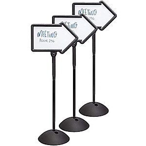 Safco Double-Sided Arrow Sign, Dry Erase Magnetic Steel, 25 1/2 x 17 3/4, Black Frame SAF4173BL