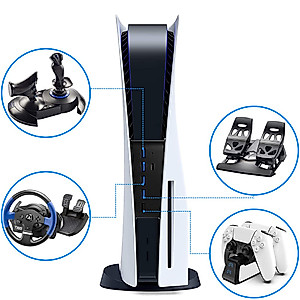 USB Port Hub for PS5, 5 Port USB Extender High-Speed Transmission Expansion Adapter Converter Splitter with 4 USB 2.0 Port+1 USB Charging Port+1 Type C 3.1 Port for PlayStation 5 Gaming Console-Black