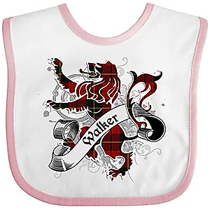 inktastic Walker Tartan Lion Baby Bib White and Pink 2362d