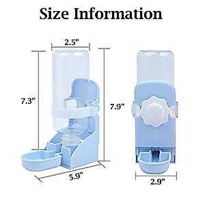 JiangYanus Rabbit Water Bottle for Crate, 17oz Hanging Cage Water Fountain Automatic Water Dispenser No Leak Rabbit Water Feeder for Bunny Chinchilla Guinea Pig Hedgehog Ferret