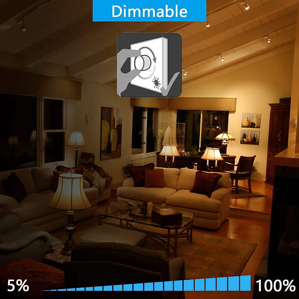 LED Puck Light Bulb with E26 Screw, Ultra Mini Flat Light Bulb, 10W(75W Equivalent), Dimmable, 1100LM, 3000K, 120V, E26 Medium Base, ETL Listed, Low Profile Squat E26 Bulbs for Lamp. (3000K, 2 Pack)