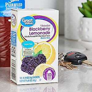 Great Value Sugar free Low calorie Blackberry Lemonade Drink Mix 10 packets (4 of 10 packets)