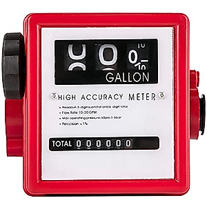 VEVOR Mechanical Fuel Meter 20 GPM, Fuel Flow Meter 3-Digital Batch Display Fuel Transfer Meter 1 Inch Diesel Fuel Flow Meter All Fuel Transfer Pumps Gasoline Flow Meter