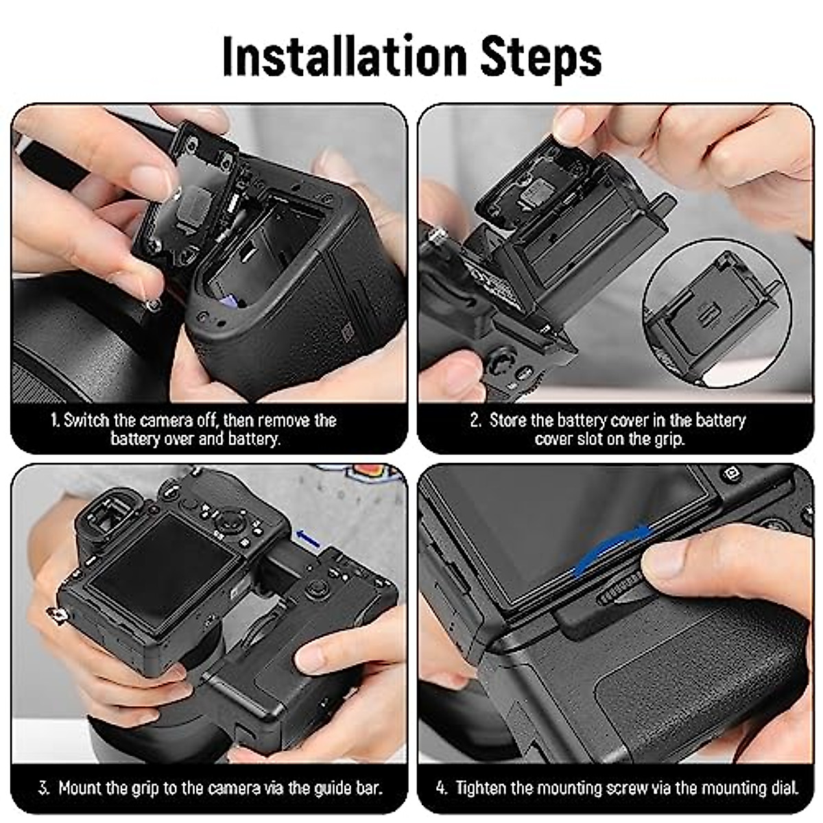 NEEWER Vertical Battery Grip Replacement for VG-C4EM with Two NP-FZ100 Batteries & Charger Kit, Compatible with Sony A7R V A7R IV A9 II A7 IV A7S III A1, BG A7IV