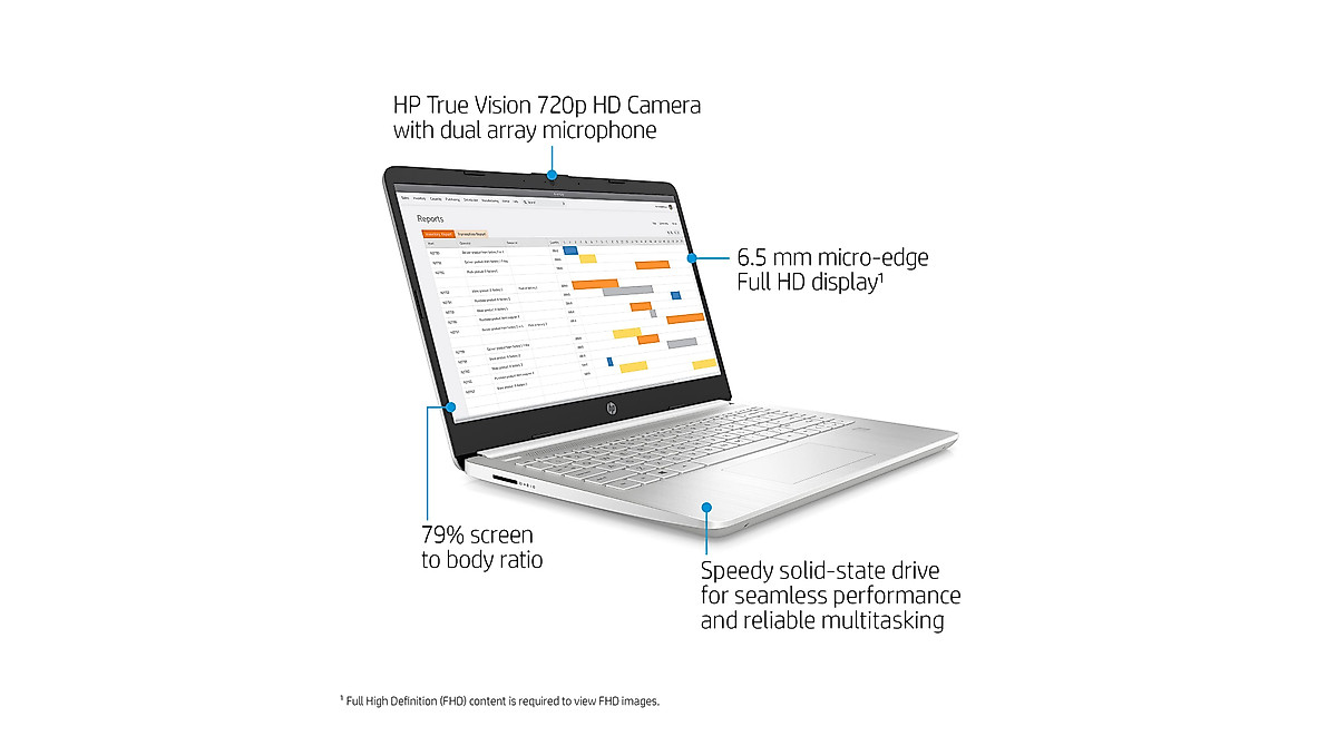 HP 2021 14" FHD Laptop - Intel i3, 8GB RAM, 512GB SSD