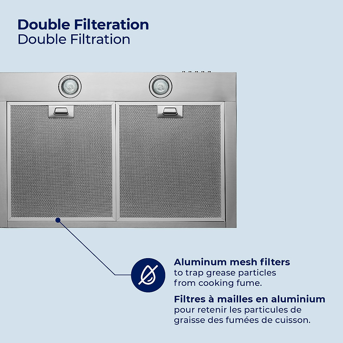 Hauslane Wall Mount Range Hood 30 Inch | Matte White Wall Chimney | 6” Duct/Ductless Convertible, Strong Suction, Six-layer Aluminum Filters, Changeable LED Lamps, Stove Kitchen Vent Hood