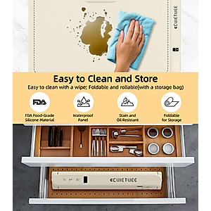 CuieTuee Electric Warming Tray 500W Upgraded Graphene Heat-Conducting Material, Rollable and Portable Food Warming Mat 6 Temperature Settings for Gatherings Parties Home Buffets Daily Use, Beige