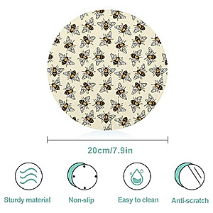 Save The Bees Printed Round Cutting Board Glass Chopping Blocks Mats Food Tray for Home Kitchen Decoration