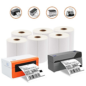 Immuson 4 x 6 Thermal Shipping Labels Roll, 6 Rolls, Compatible with Zebra, Rollo, Munbyn, Phomemo Thermal Printers, Permanent Adhesive, White Mailing Labels, 250 Labels per Roll, 1500 Labels