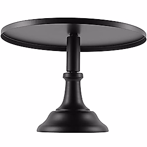 FUNSUEI 12 Inch Round Metal Cake Stand, Detachable Metal Cupcake Stand, Dessert Display Plate for Weddings, Tea Parties, Birthday Parties and Other Celebrations, Black