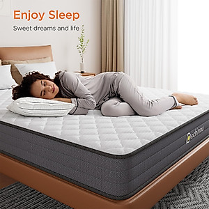 Twin Mattress, 6 Inch Twin Mattress in a Box, Superior Hybrid Mattress with Gel Memory Foam or Back & Lumbar Support, 100 Night Trial, Soft, Pressure Relief, Zoned Support spring, Medium Firm