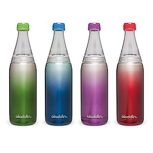 Aladdin Fresco Twist and Go Stainless Steel Vacuum Insulated Water Bottle, Red, 0.6 Litre