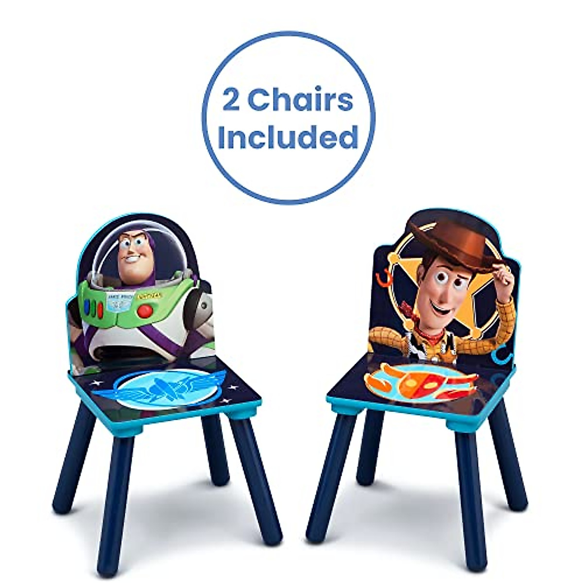 Delta Children Kids Table and Chair Set With Storage (2 Chairs Included) - Ideal for Arts & Crafts, Snack Time, Homeschooling, Homework & More, Disney/Pixar Toy Story 4