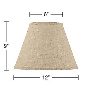 Fine Burlap Small Empire Shape 6" Top x 12" Bottom x 9" Slant (Spider) Replacement with Harp and Finial - Springcrest