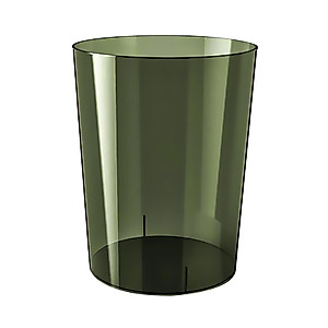 Qianly Wastepaper Basket Dustbin, Clear Round Rubbish Bin, Trash Can for Kids Room Office Kitchen Dressing Table Home, Green M