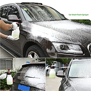 FOSHIO Car Wash Foam Pump Sprayer 0.4 Gallon, Hand Pump Pressure Sprayer with Trigger Lock Water Sprayer for Car Detailing, Lawn and Garden