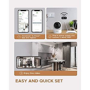 muson WiFi Home Camera for Baby/Pet/Nanny 1080P HD Indoor Wireless Surveillance Camera with Motion Detection, Night Vision, Two-Way Audio, Compatible with Alexa, Compatible with Smartphones, White