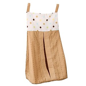 Nursery Crib Baby Diaper Stacker 1 PC Beige Pock Dots Crib diaper Hanger Stacker (Beige Dots)