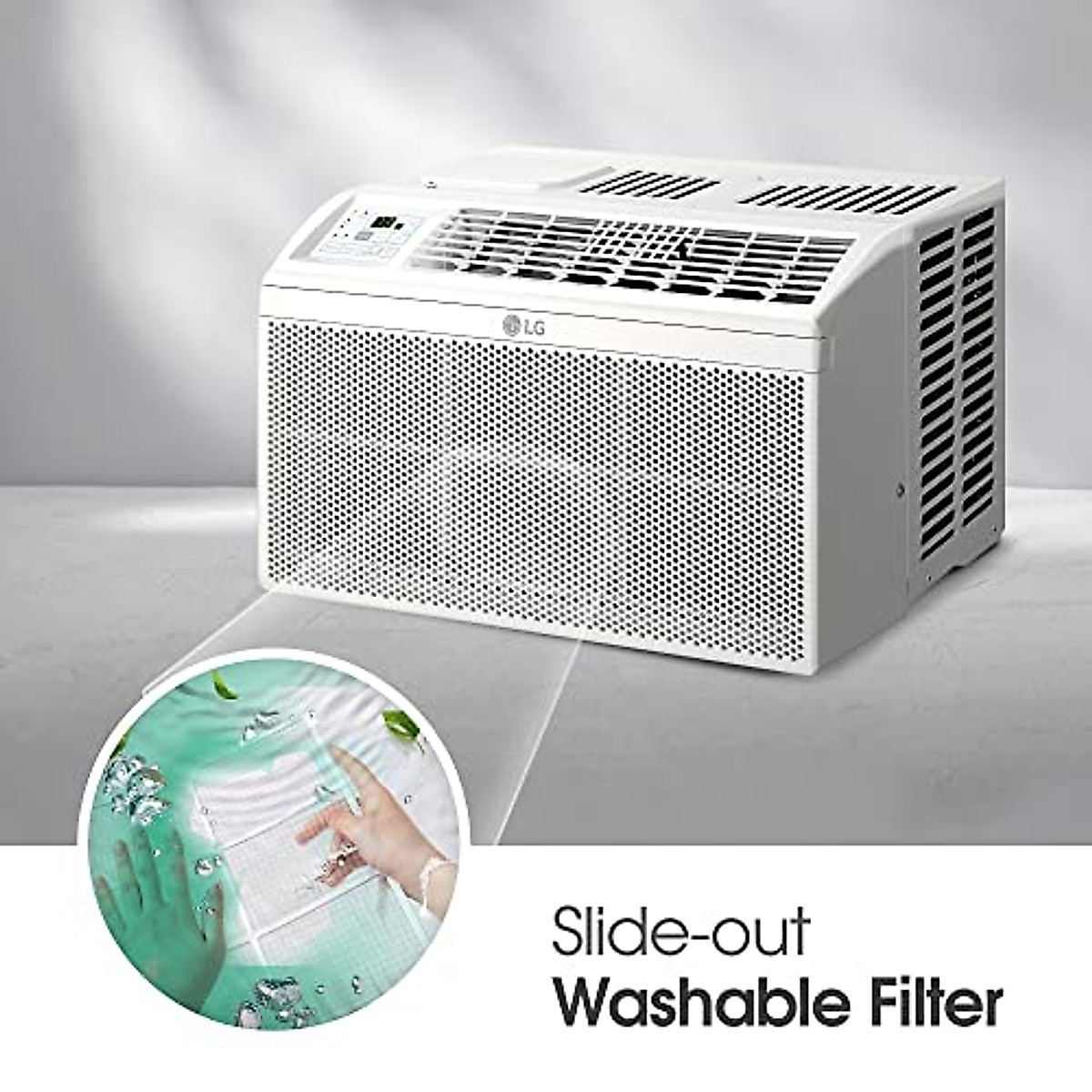 LG 5800 BTU Window Air Conditioners [2023 New] Remote Control Ultra-Quite Compact-size Washable Filter Multi-Speed Fan Cools 260 Sq.Ft. Small Room AC Unit Easy Install White LW6023R
