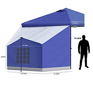 KAMPKEEPER Side Tent,Camping Tent for 10' x 10' Pop Up Canopy, Easy Set Up Gazebo,Compatible with 10' Wide Tents (Blue) Only Side Tent