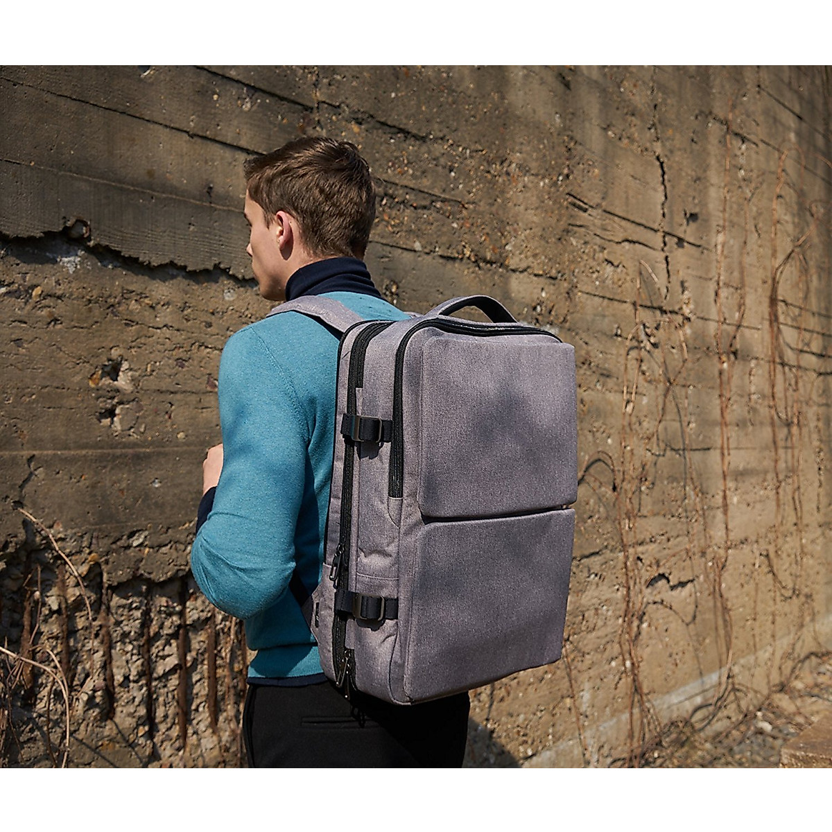 Cai Unisex College Bag, Large Travel Laptop Backpack 15 Inch 17 Inch Computer Water Resistant Rucksack (17, Black)