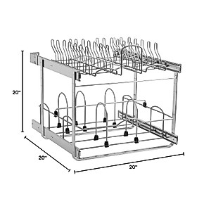 Knape & Vogt Simply Put 20-in W x 19.75-in 2-Tier Pull-Out Cookware Organizer, 20 Inch, Frosted Nickel