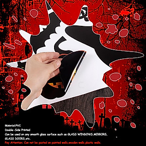 Quera Large Halloween Window Clings Black Cat Window Decorations Glow in The Dark Spooky Pumpkin Window Stickers Halloween Silhouette Window Stickers for School Home Office Party Decals, Double-Side