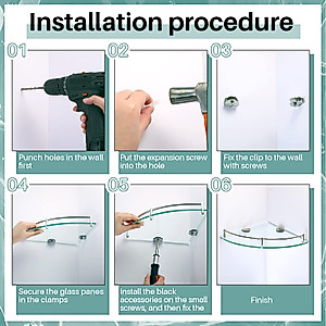 4 Pcs Corner Shower Shelf 2-Tier Glass Corner Shelf Stainless Steel Wall Mounted Corner Bathroom Organizer for Storing Bottle Shower Gel Shampoo Brush, 9.25 Inches