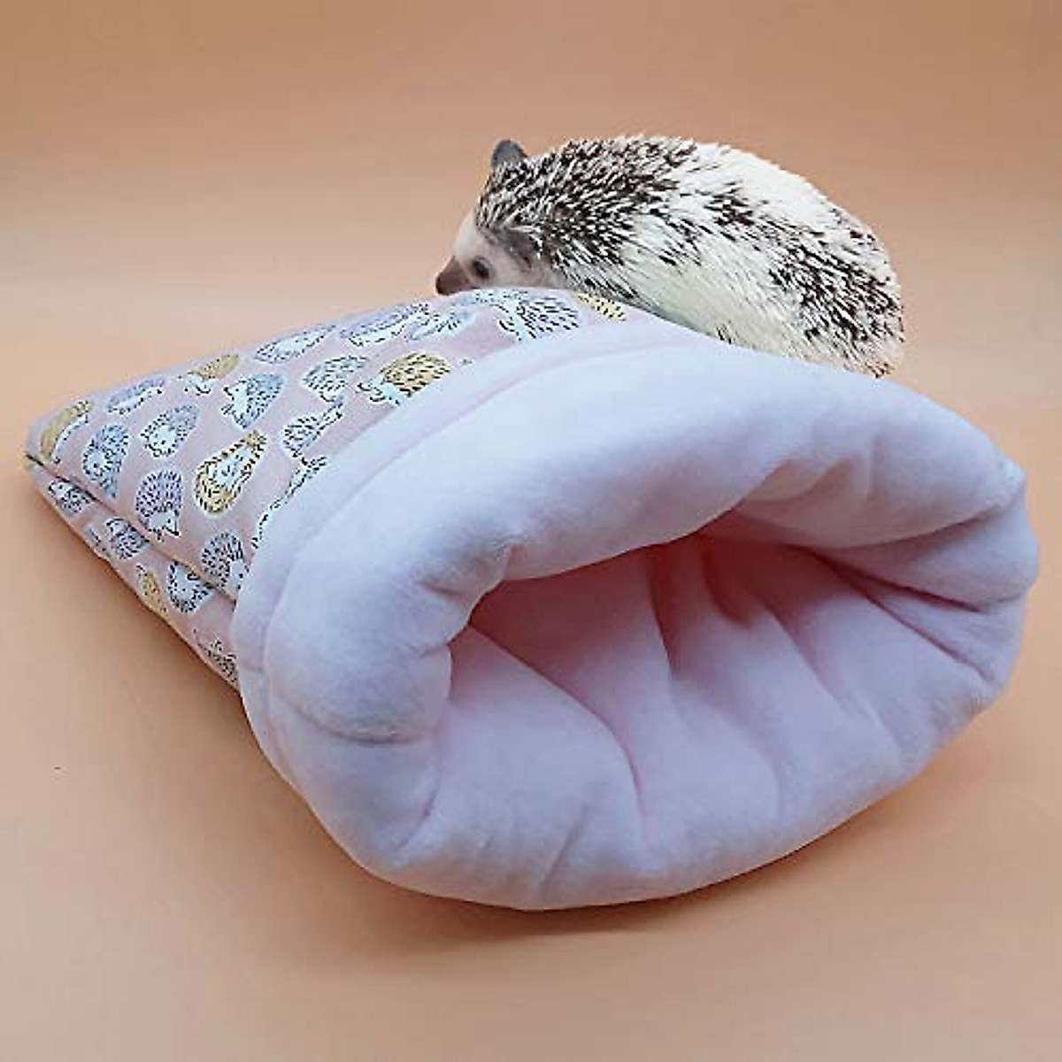 Handmade Sleeping Bag Pouch Hideout Cave for Hedgehog Guinea Pig Hamster Rat Ferret Hamster Squirrel and Other Small Animal Beds (Pink)