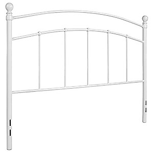 BizChair Decorative White Metal Queen Size Headboard