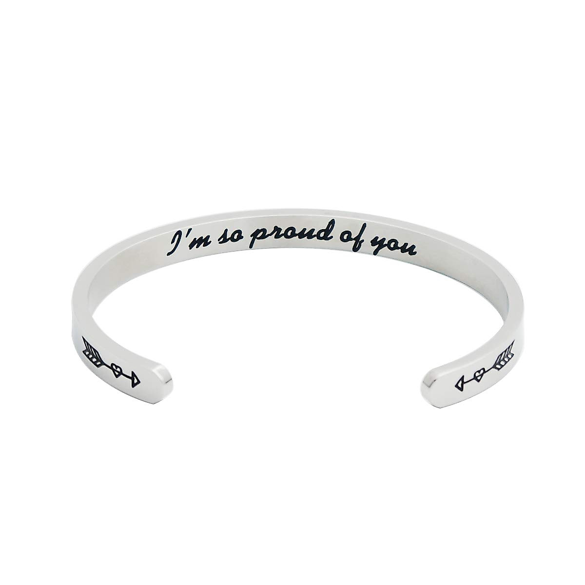 Inspirational Bracelets for Women Men Cuff Bangle Do Epic Shit Keychain Friendship Cuff Meditation Bracelet Graduation Gift for Him or Her (I’m so proud of you)