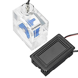 LED Thermometer 3 Way Flow Meter For Water Cooling Liquid Cooler System & 2 Barbs