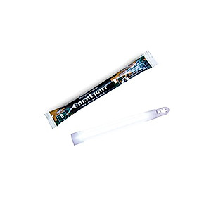 Cyalume Military Grade White Glow Sticks - Premium Bright 6” ChemLight Emergency Glow Sticks with 8 Hour Duration (Bulk Pack of 10 Chem Lights)