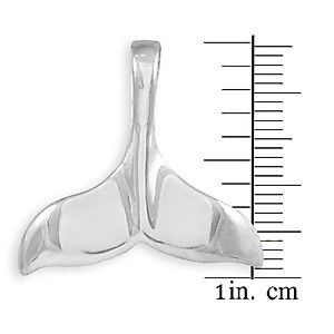 925 Sterling Silver Dolphin Whale Tail Pendant