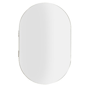 ZHIMIFU Oval Cabinet Mirror Bathroom Medicine Cabinet with Mirror Wall Storage Cabinet Vanity Wall Mirrors for Home Decor Bathroom Bedroom Living Room or Hallway,19.8” W x 30.8” H(Gold)