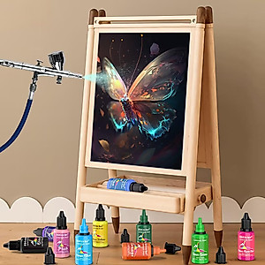 Airbrush Paint Set - 30 Colors Ready to Spray Airbrush Kit with 2 Cleaning Brush, Water Based Acrylic Air Brush Paint for Metal, Plastic Models, Artists - 0.7fl oz