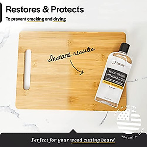 Thirteen Chefs Mineral Oil - 12oz Food Grade Conditioner for Wood Cutting Board, Countertop & Butcher Block, Lubricant for Knife or Meat Grinder - Safe USP Finish on Bamboo, Marble, Soapstone