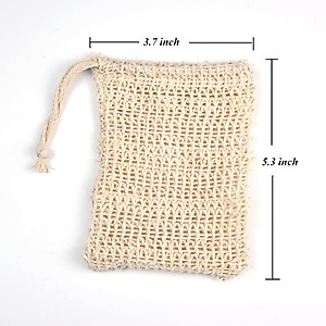 ZEPELOFFY Soap Bag,5 Packs Bar Soap Pouch,Sisal Soap Saver Bags Mesh for Exfoliating, Shower,Scrubber