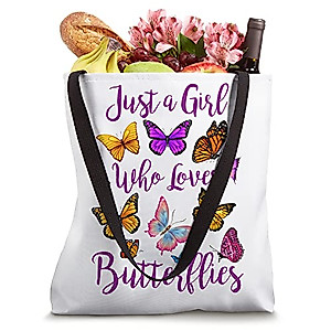 Just A Girl Who Loves Butterflies Shirt Butterfly Collection Tote Bag