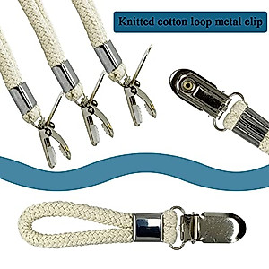 YYMSEN 6 pcs Towel Clips Braided Cotton Loop Cloth Hanger Holder Brackets for Home Bathroom Kitchen Home Cupboards Hook (A)