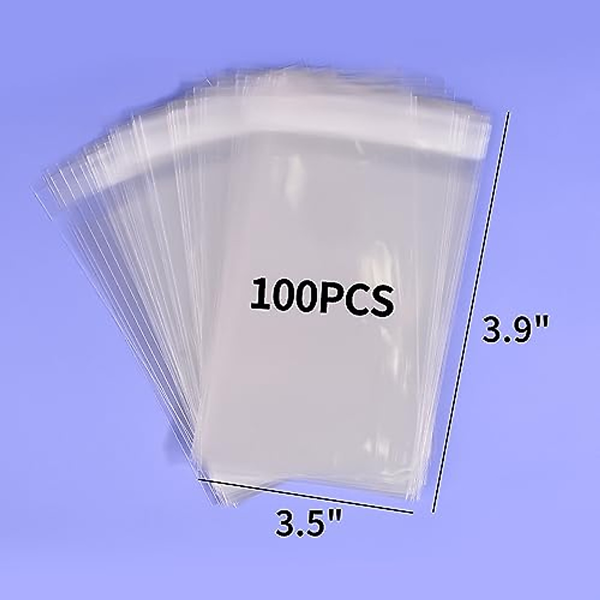 Ghims 100PCS Clear Cellophane Bags, Cellophane Treat Bags, Clear Gift Bags, 1.4 mils Thick Self Sealing OPP Cello Bags for Bakery Cookies Goodies Favor Decorative Wrappers (3.9" x 5.9")